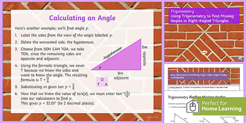 Year 9 - Year 10 Maths Trigonometry: Finding Angles Walkthrough Worksheet