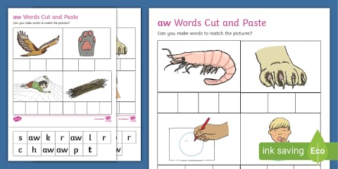 'aw' Sound Spelling List Cards