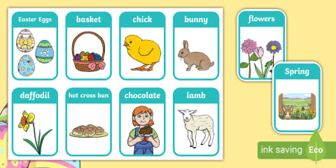 French Easter Flashcards - Languages Resources - KS2