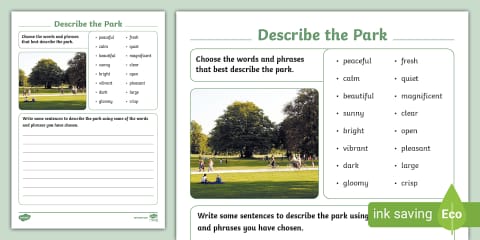 Design a Park Worksheet