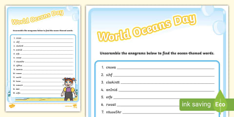 World Ocean Day Design a Leaflet Activity Sheets