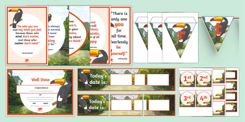 Tropical Toucans Theme Classroom Decor Pack