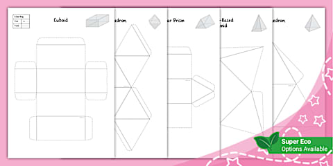 3D Shape Pull-Up Nets - Twinkl - Maths - KS2