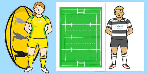 Rugby Players Colouring Pages