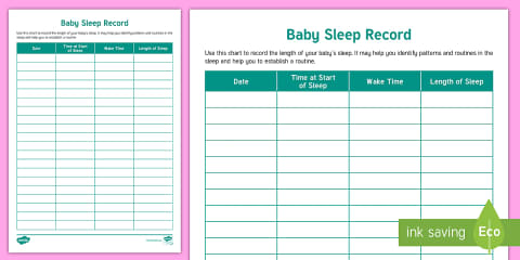 Nappy Changing Record Sheet for Private Childcare Settings