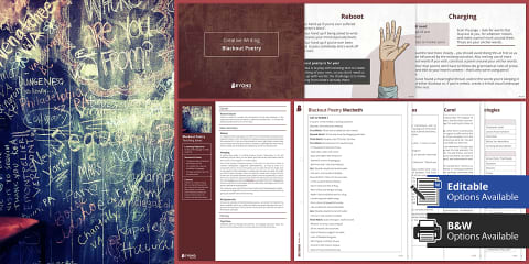 Blackout Poetry Template Activity Pack