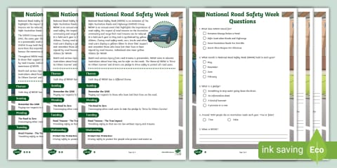 Road Safety: Safe versus Unsafe Scenarios Activity