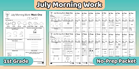 First Grade June Morning Work Bundle