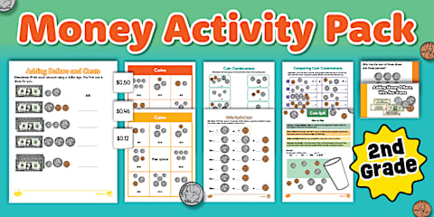 Second Grade Money Math Activity Pack