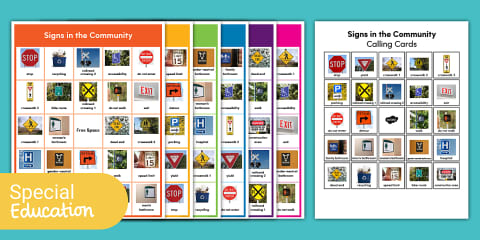 Safety Signs Matching Photo Game for Special Education
