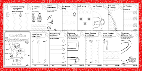 Christmas Letters and Pictures Tracing Worksheets