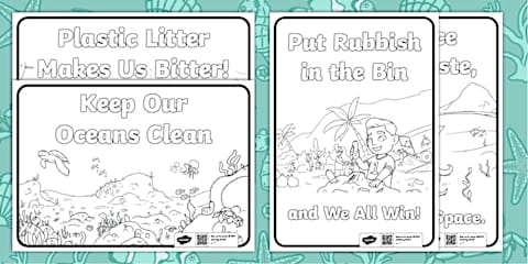 Save Our Oceans Colouring Activity Poster