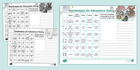 Randomise an Australian Adventure Story Writing Template