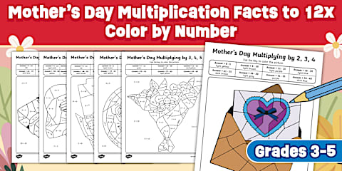 Summer Multiplication Facts to 12x Color by Number Worksheets for 3rd ...
