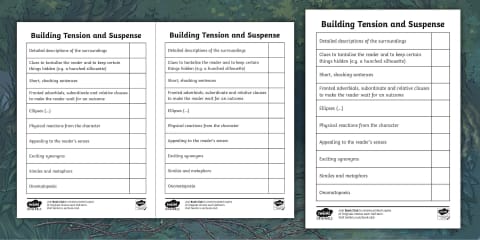 UKS2 Suspense and Mystery Text Features Worksheets