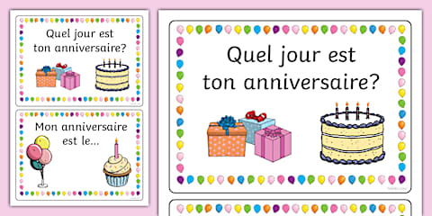 Editable Hot Air Balloon Birthday Display Balloons French Translation