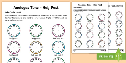 Telling the Time: Half Past