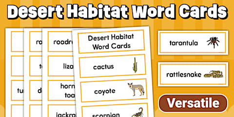 Desert Counting Clip Cards