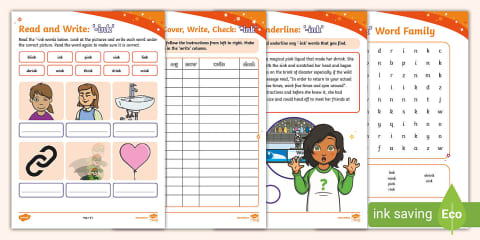Word Family '-all' Work Sheets