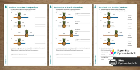Year 7 - Year 8 Science Forces and Motion Differentiated Worksheets