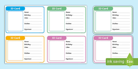 Back To School Student ID Card Template