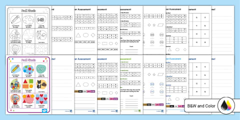 Kindergarten Full Year Assessment Bundle