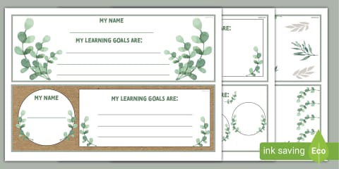 Editable My Learning Goals Display Sign