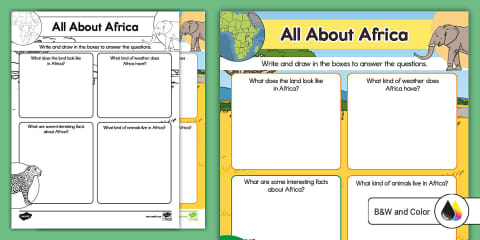 Africa Fact Cards for K-2nd Grade
