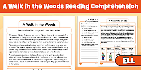 First Grade Writing Test Prep Outside Adventures Worksheet for ELL ...