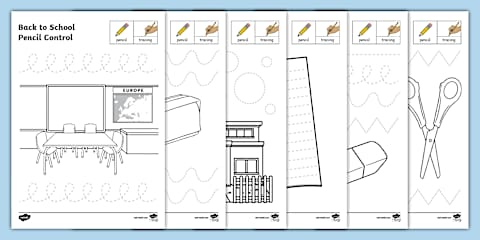 Back to School Pencil Control Activity with Visual Supports