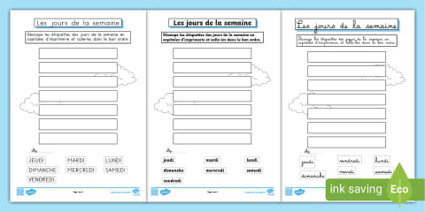 Les jours de la semaine - Days Of The Week
