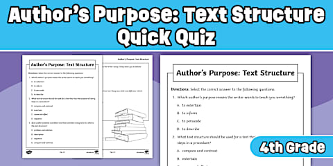 Fourth Grade Nonfiction Author's Purpose Multiple-Choice Assessment