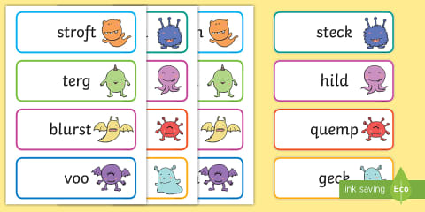 Phase 5 Flashcards Real and Alien Words