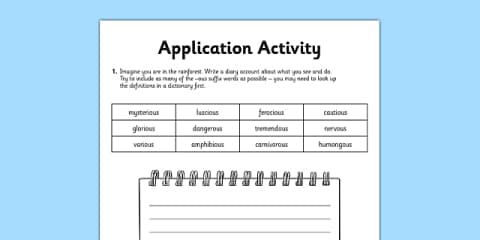 ous Suffix Word Cards
