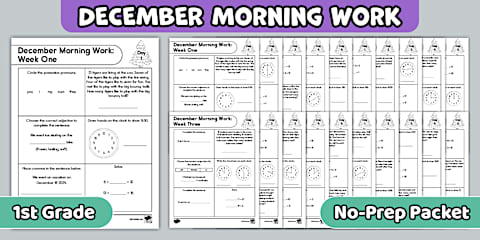 First Grade September Morning Work Pack