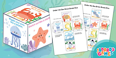 Sea Creatures Brain Break Action Cards