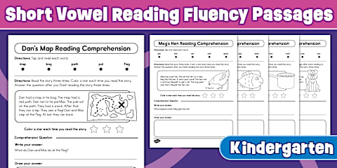 First Grade Phonics Reading Fluency Passages Comprehension Worksheets