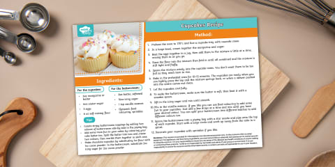 Cupcake Recipe Sequencing Activity