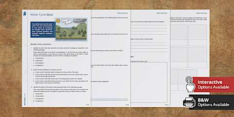 Fourth Grade Water Cycle Quick Quiz