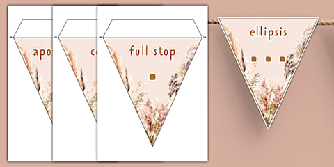 Editable Boho Neutral Bunting