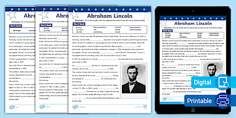 Fifth Grade Abraham Lincoln Reading Comprehension