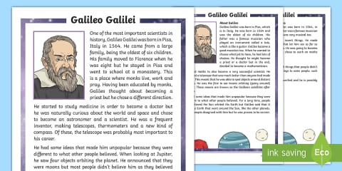 Galileo's Telescope Paper Model Activity