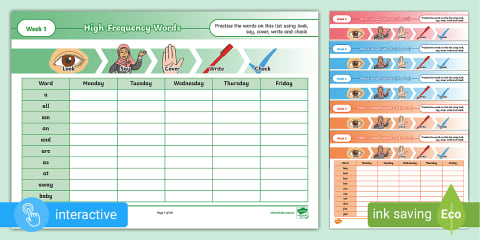 Australian Curriculum Year One Spelling List