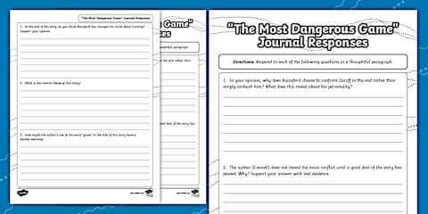 Seventh Grade The Most Dangerous Game Pre-Reading Questions