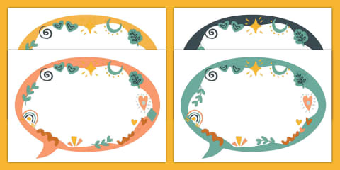 Lotus-Themed Editable Speech Bubbles