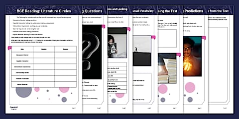 Literature Circle Worksheets (Lesson Plan)