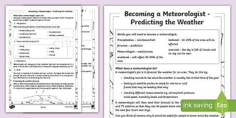 Weather Report Writing Template
