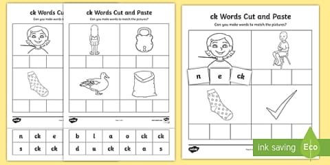 Find and Write the 'ck' Words Worksheets