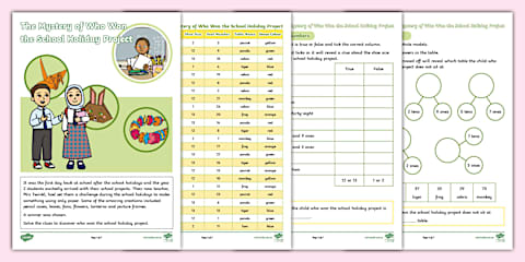 Year 2 The Maths Mystery of Who Won the Holiday Project