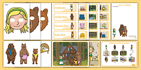 Goldilocks and the Three Bears Word and Picture Matching Worksheet